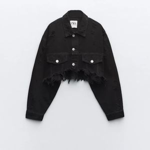 Zara | Jackets & Coats | Zara Trf Ripped Crop Denim Jacket | Poshmark